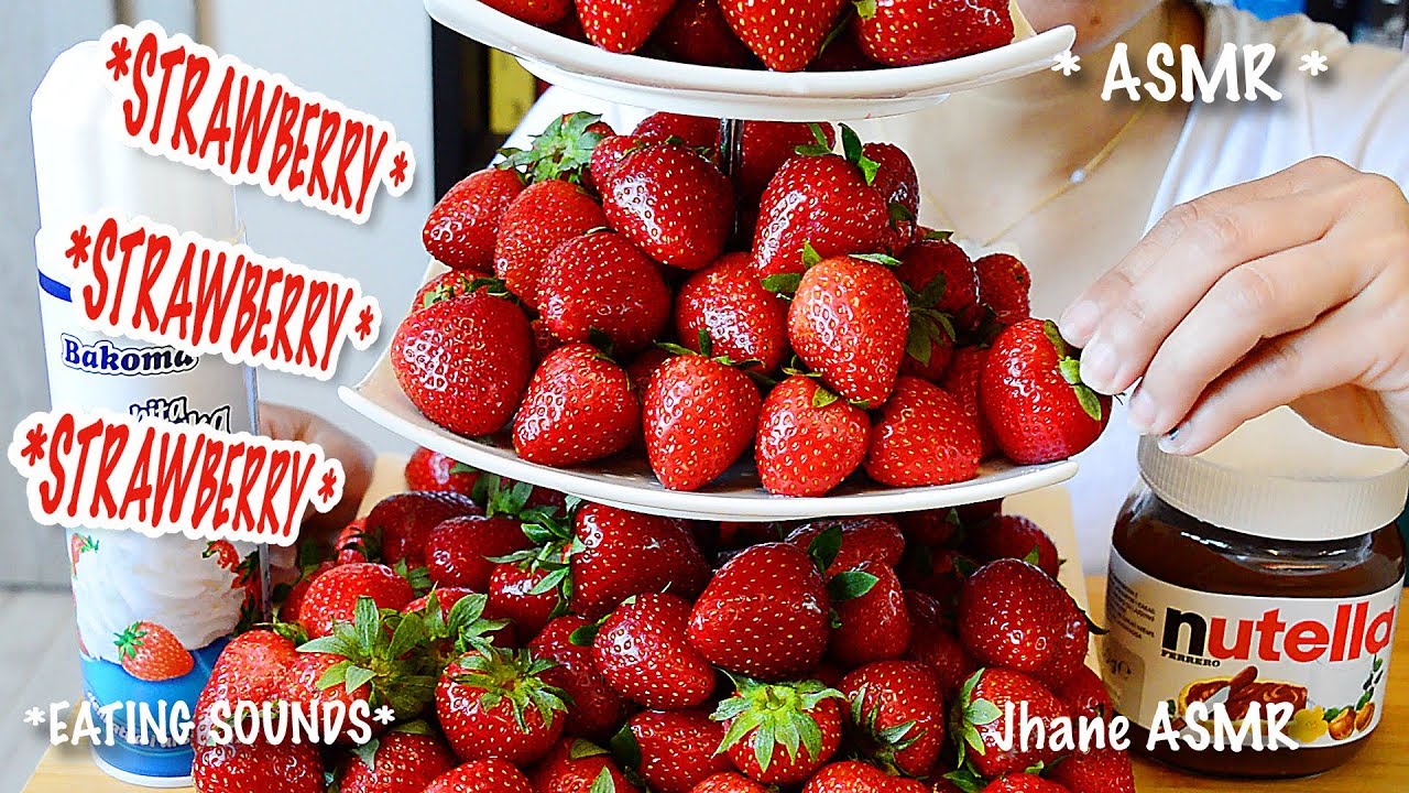 *STRAWBERRY CHALLENGE* ASMR || EATING SOUNDS - YouTube