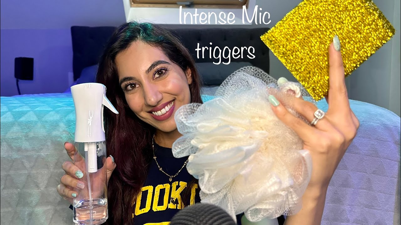 ASMR Intense Mic triggers for Deep Sleep | Mic brushing, Spoolie and ...