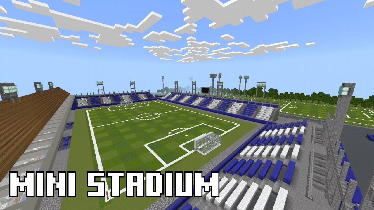 Minecraft PE - STADIUM DESIGN - Mini Stadium + training ground, cafe ...