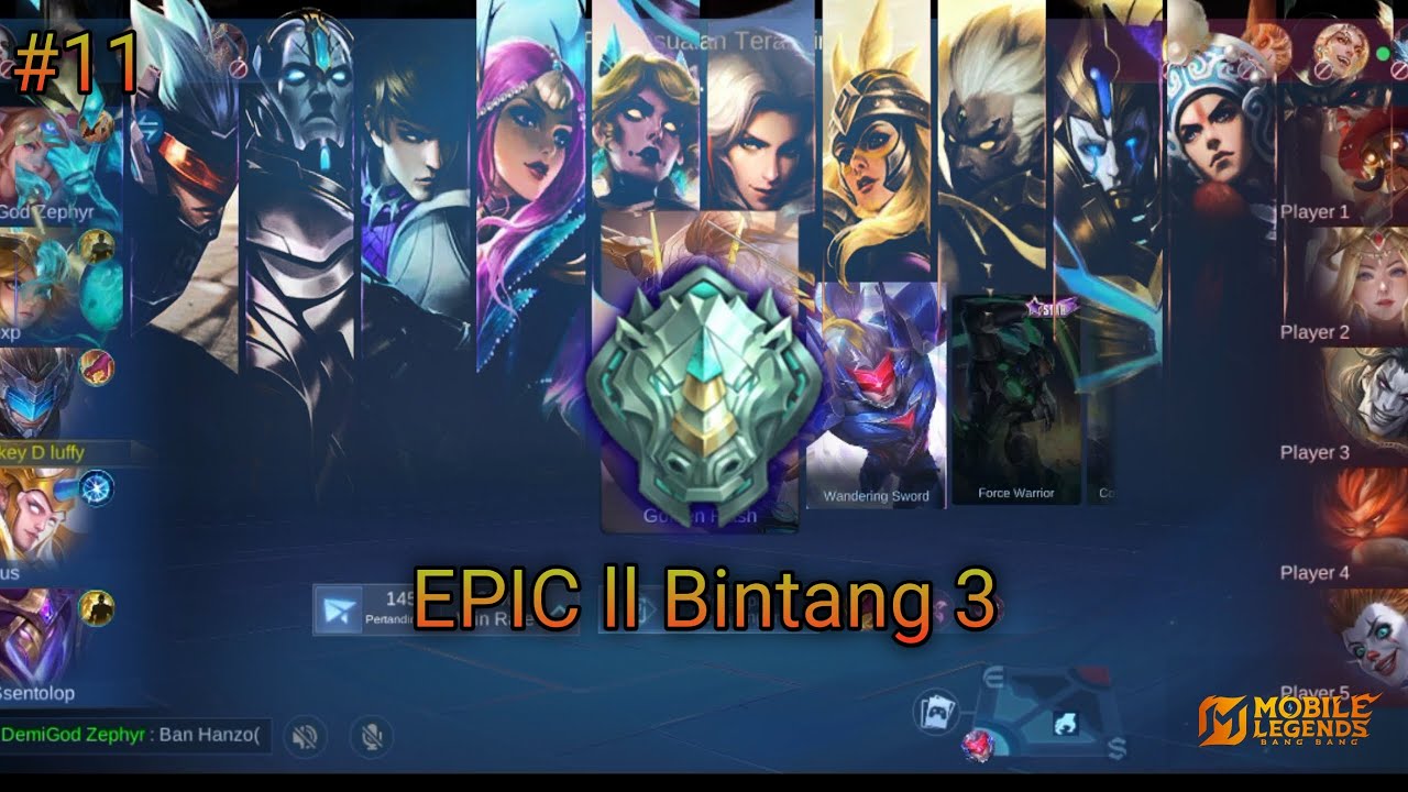 Menjadi legend di Mobile legend - EPIC 2 bintang 3 - YouTube