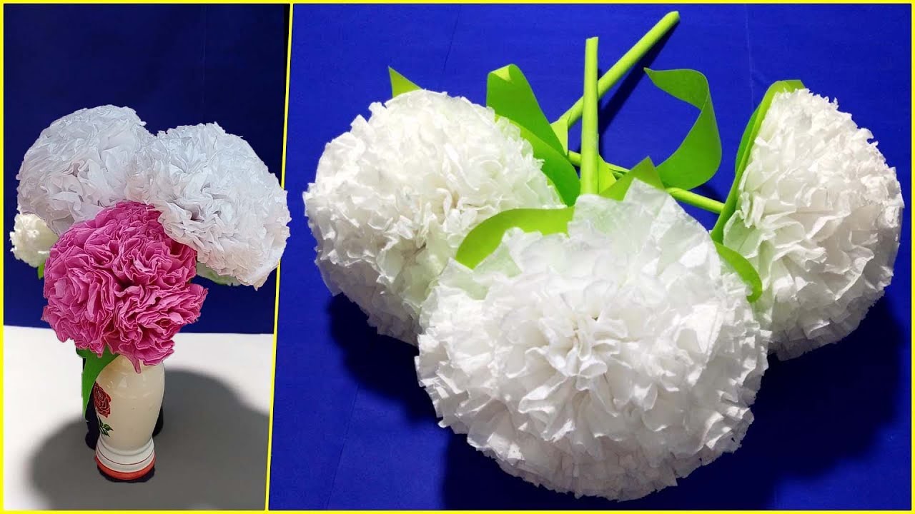 HOW TO MAKE PAPER FLOWER | DIY CRAFTS | ROUND PAPER FLOWER | TCRAFTS ...