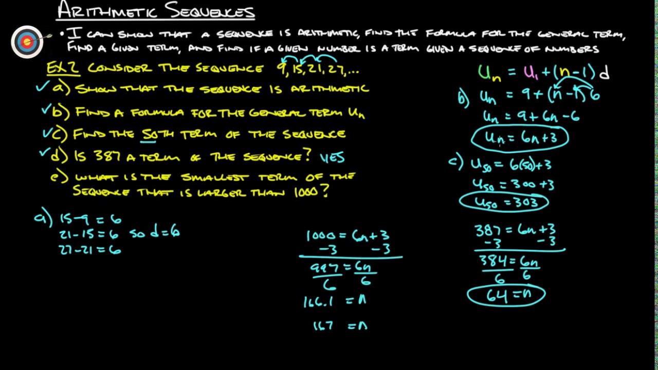 5B Arithmetic Sequences (Part 1 of 2) - YouTube