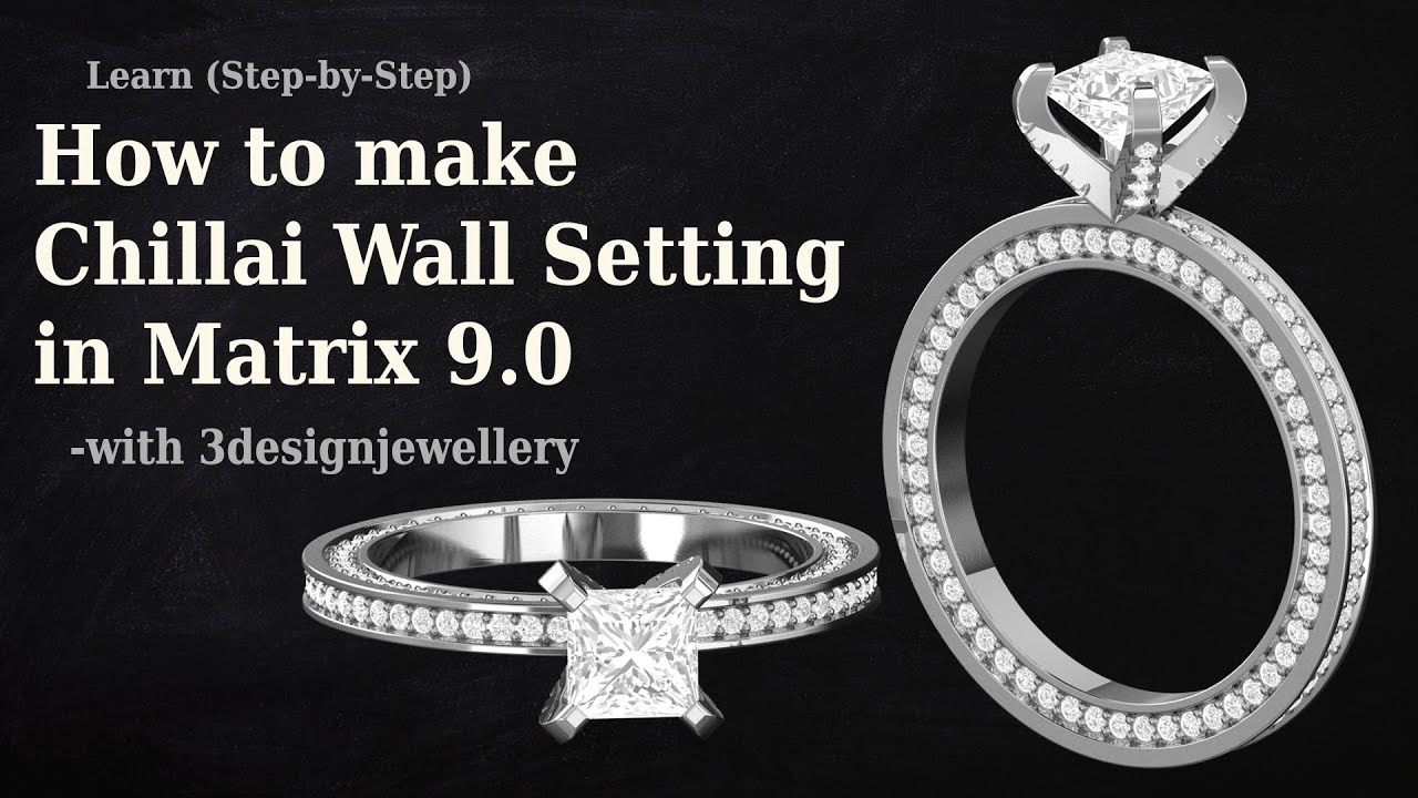 ||🔷How to make Chillai Wall Setting in Matrix 9.0🔷Rhino 3D || Jewellery ...