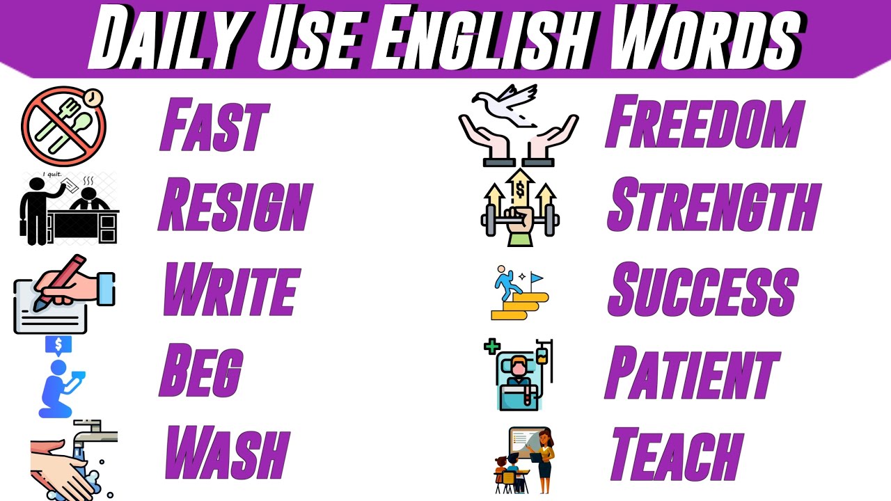 Daily Use English Words || Learn English Words || Part - 7 - YouTube