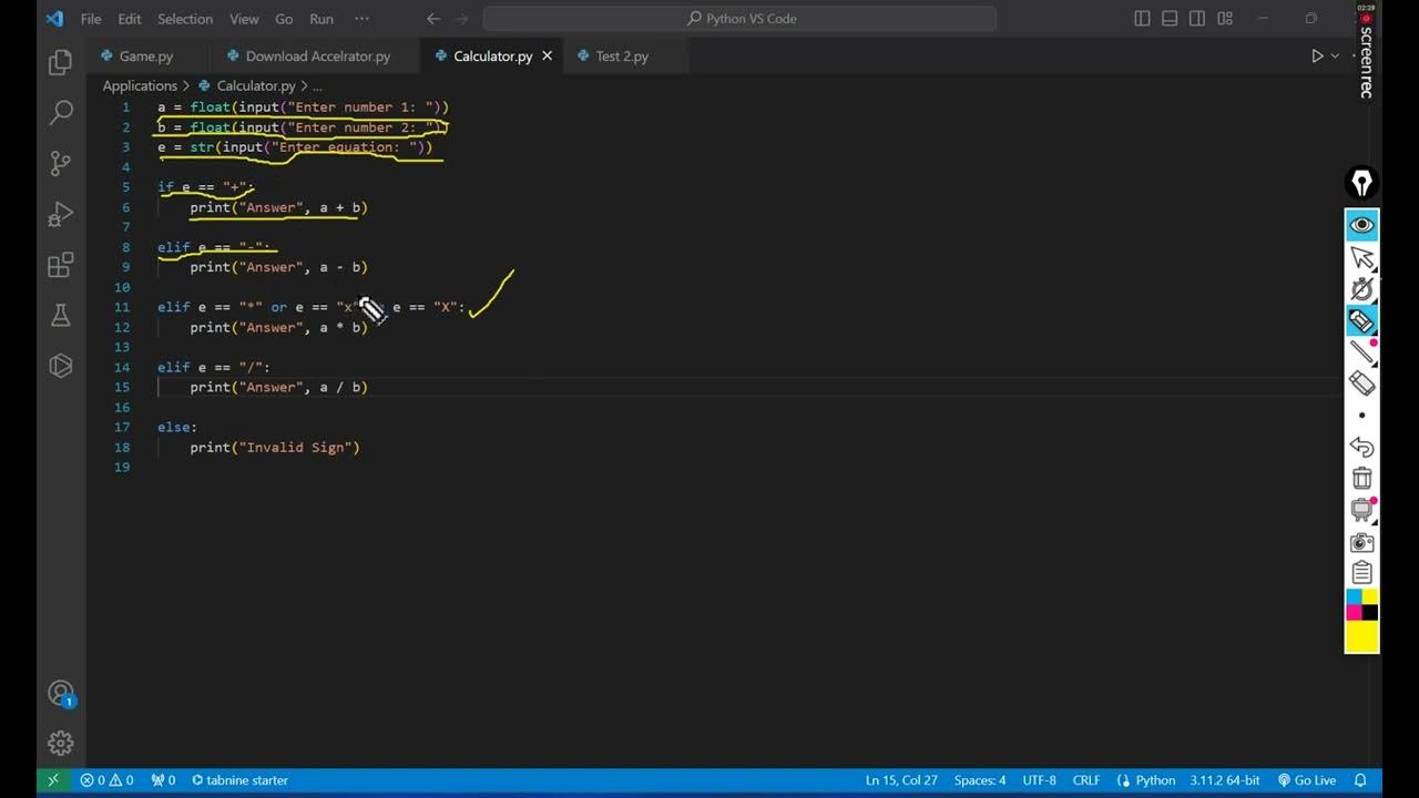 Simple Calculator in python - YouTube