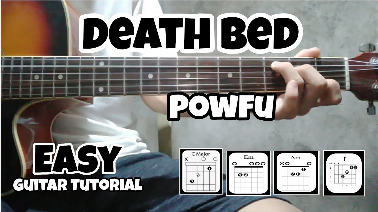 Death bed by powfu | Easy guitar tutorial for beginners💯 - YouTube