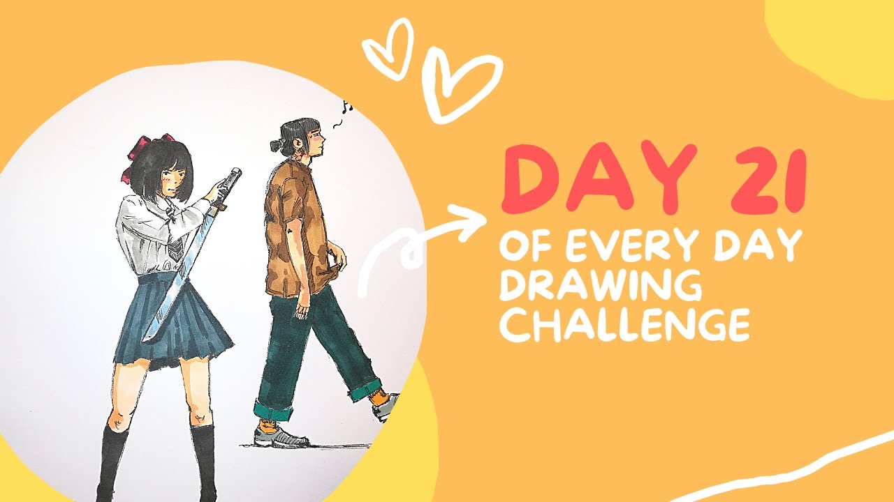 Let's Draw Every Day - Day 21 (draw with me in sketchbook in real time ...