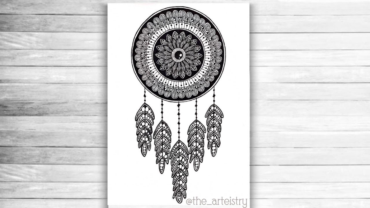 How to make Dream catcher Mandala | Step - by - Step tutorial | Mandala ...