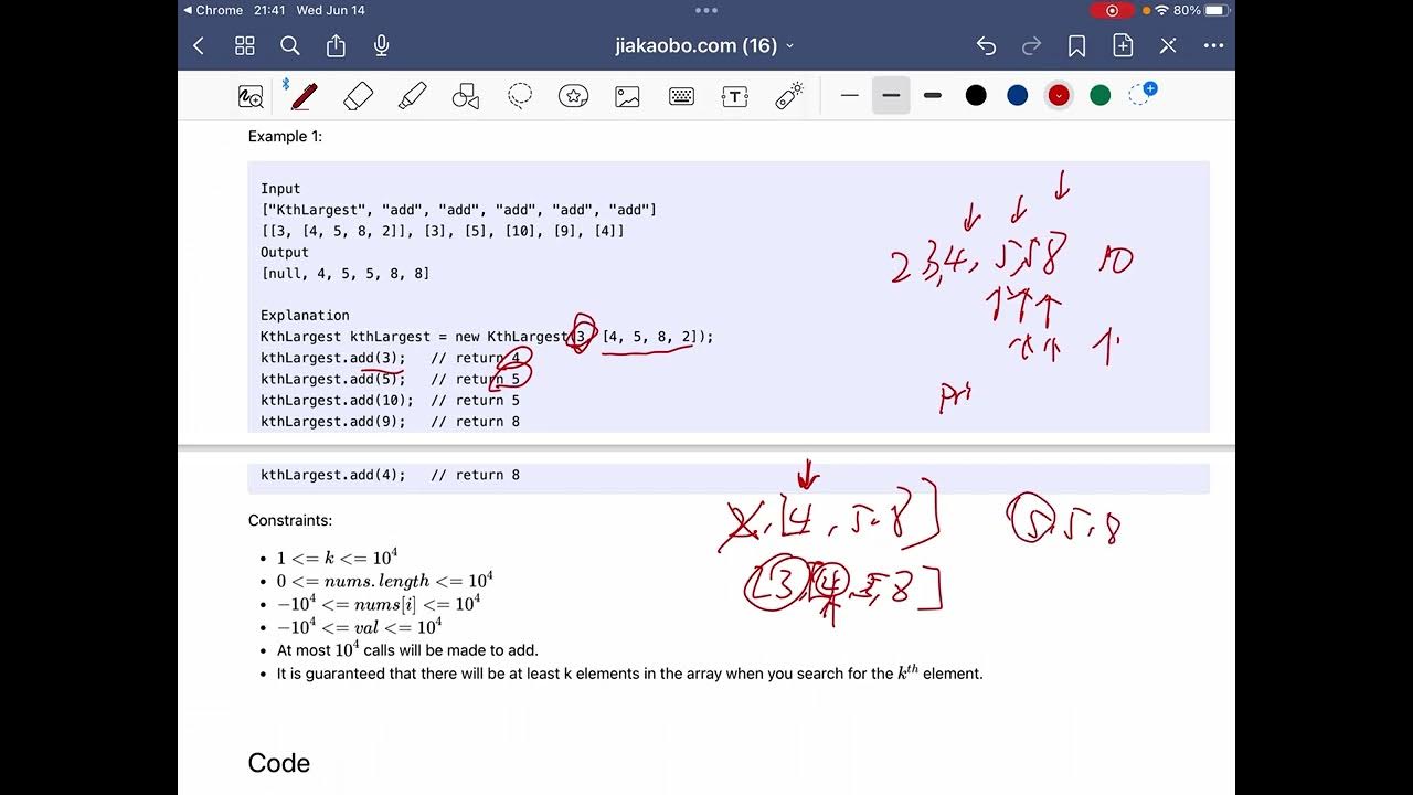 贾考博 Leetcode 703 Kth Largest Element In A Stream Youtube