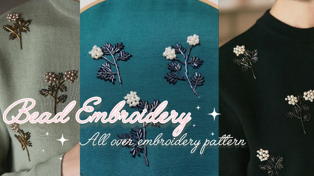 Beautiful all over embroidery pattern for dress 💫hand embroidery bead ...