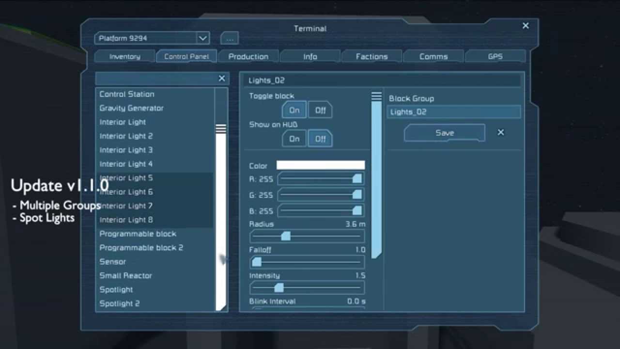 Space Engineer's Change Light Color v1.1.0. - YouTube
