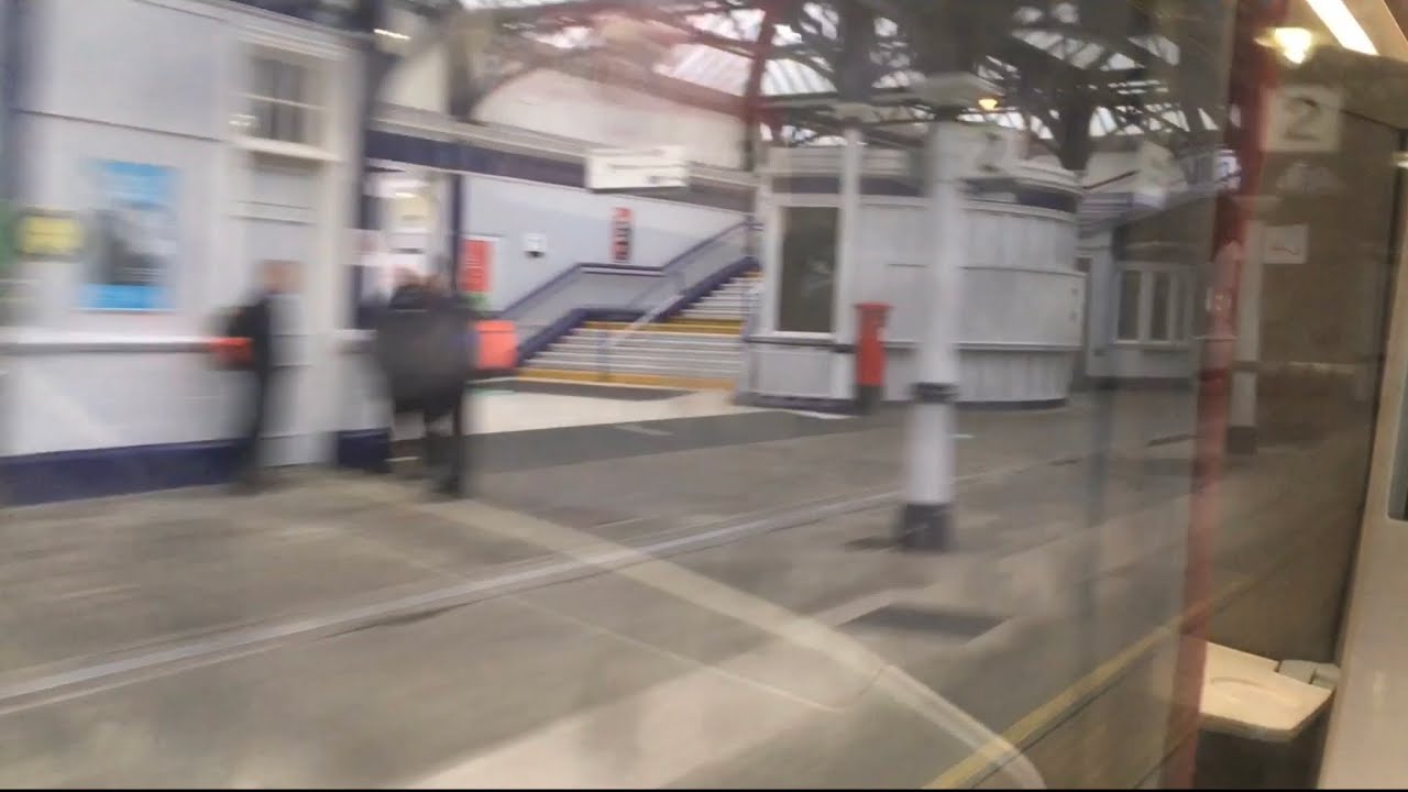 Fast train approaching announcement! LNER Azuma with 9 carriages passes ...