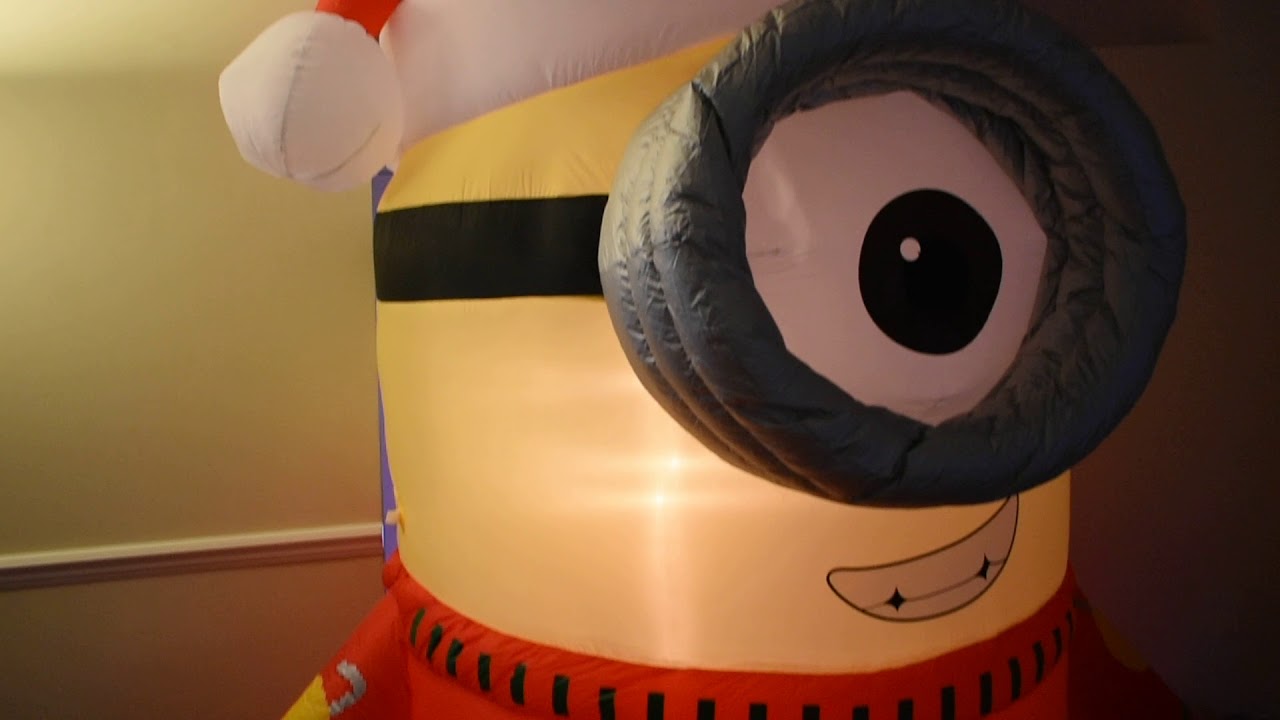 Christmas Minion Carl 9 feet tall 4.5 feet wide inflatable - YouTube