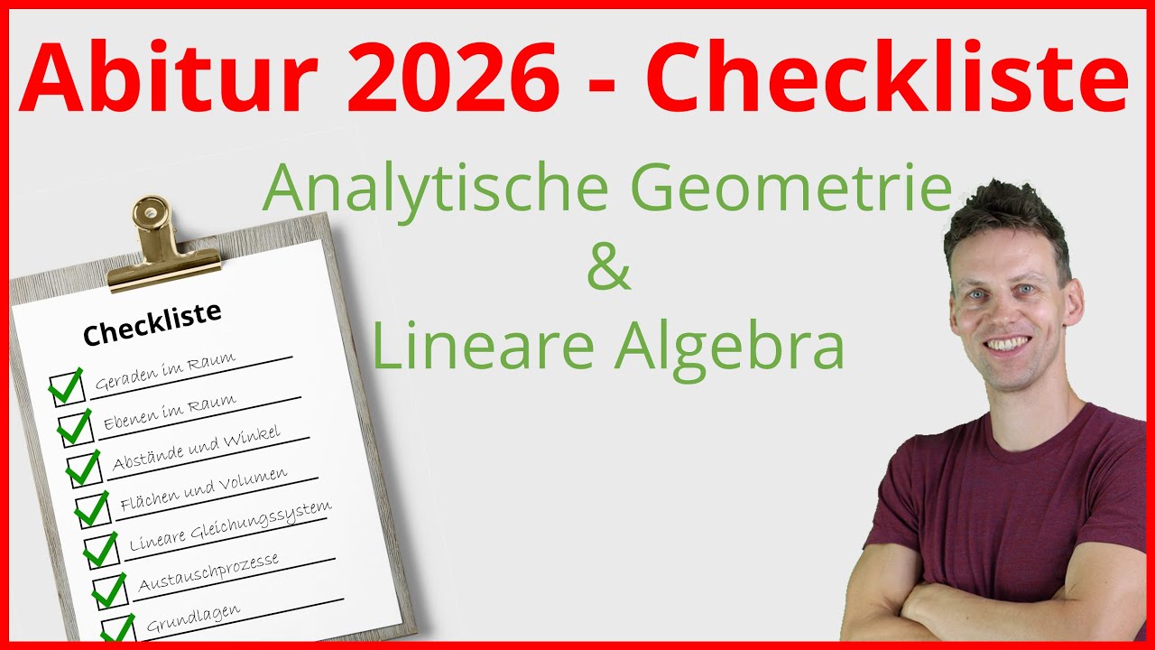 Abitur 2026 - Checkliste: Analytische Geometrie & Lineare Algebra - YouTube