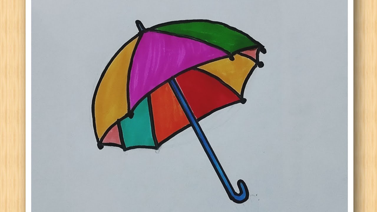 Colorful Umbrella Drawing | Easy Art Tutorial - YouTube