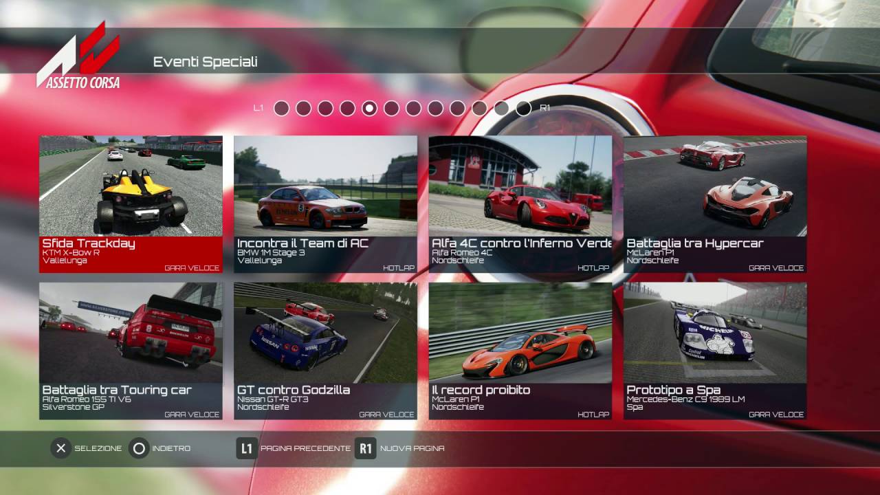 Assetto Corsa (PS4) Menu ed Impostazioni ITA - YouTube
