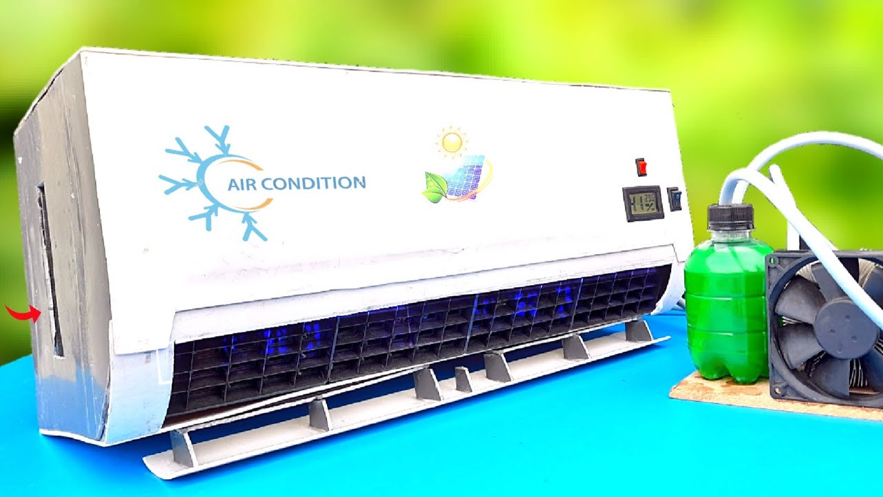 How To Make Ac | Diy Air Conditioner Solar Powered | Water Cool System ...