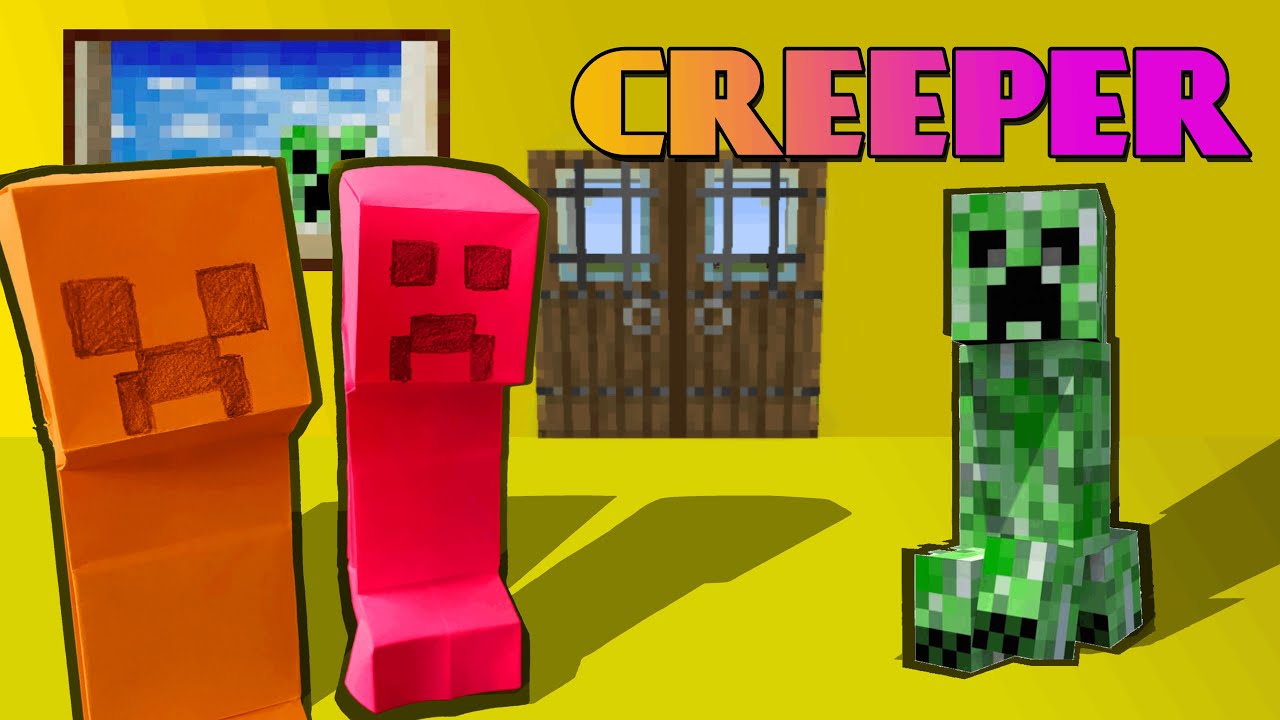 How to make a creeper? • Origami Easy - Minecraft • DIY • Origami ...