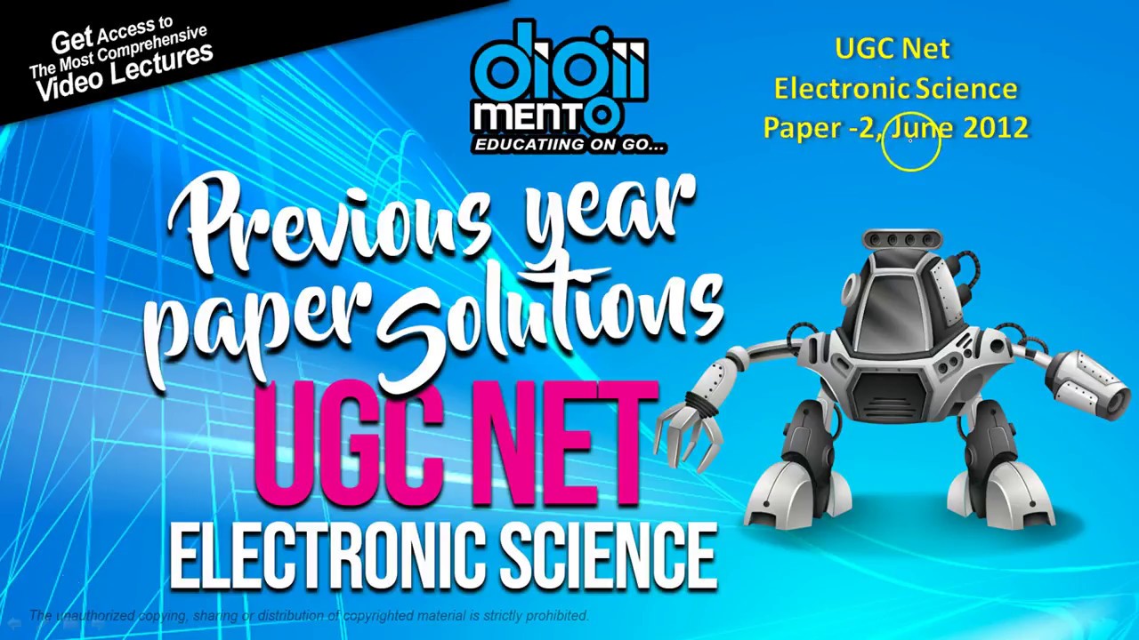 UGC NET Electronic Science June 2012 paper 2 (in English) - YouTube