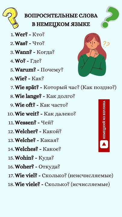 Вопросительные слова в немецком языке Youtube
