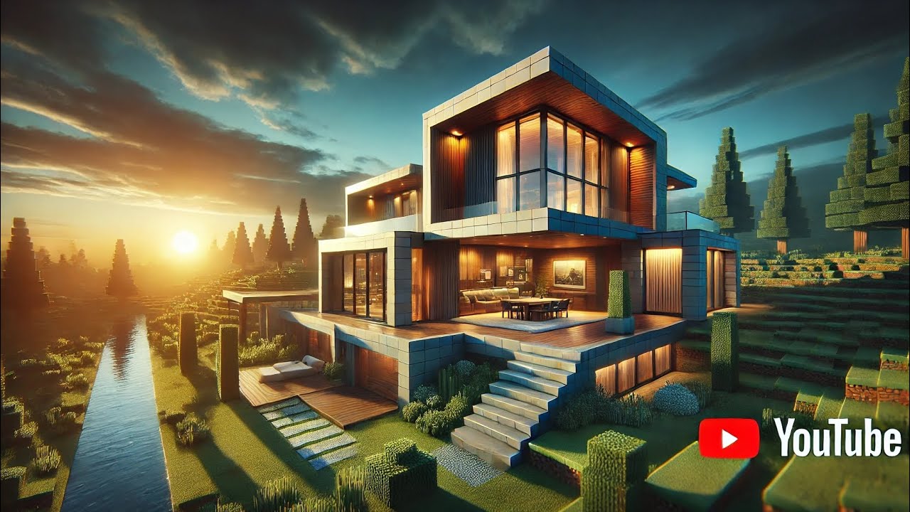 FULL MODERN HOUSE IN MINECRAFT JAVA EDITION- WITH ULTRA REALISTIC ...