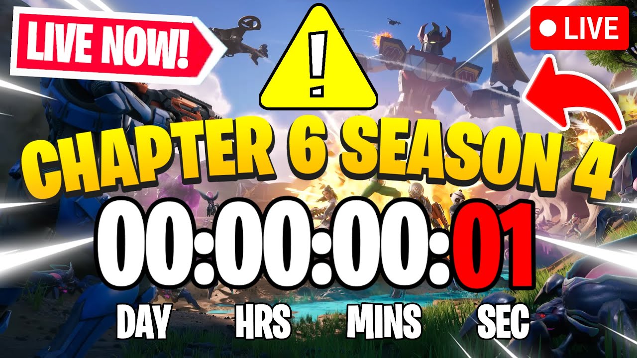 FORTNITE SEASON 4 CHAPTER 6 COUNTDOWN LIVE🔴 24/7 & Live Event! - YouTube