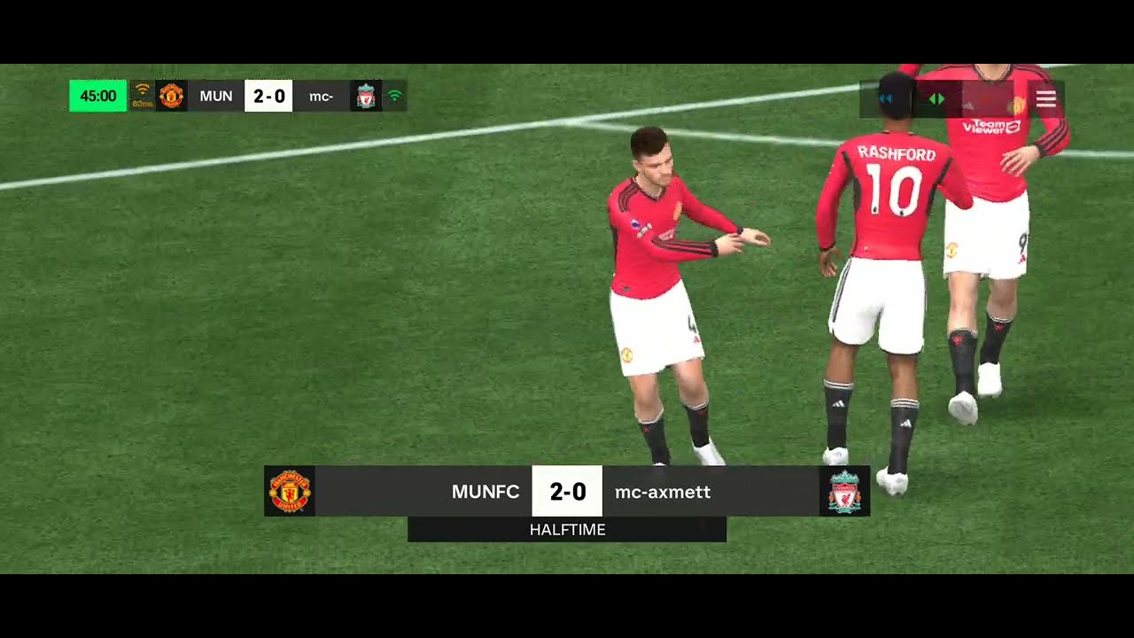 ea sports fc 24 mobile match vs Liverpool online opponent h2h gameplay ...