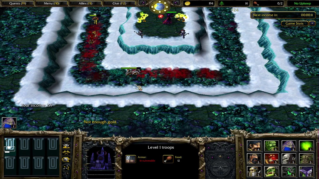 Warcraft 3 - 8 Lane Survivor - chaotic Archer Stratigy - YouTube