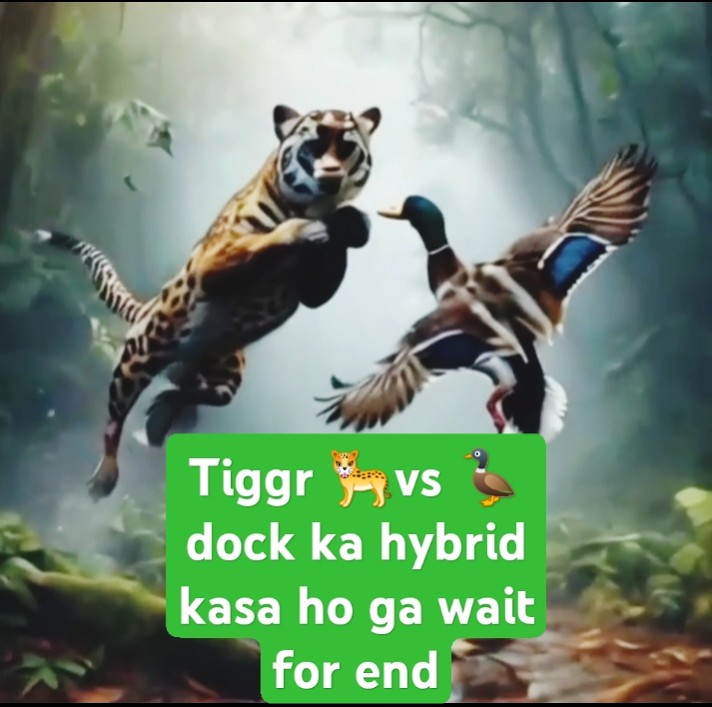 "tiggr 🐆vs 🦆dock ka hybrid animals short video #anime #hybridminds # ...