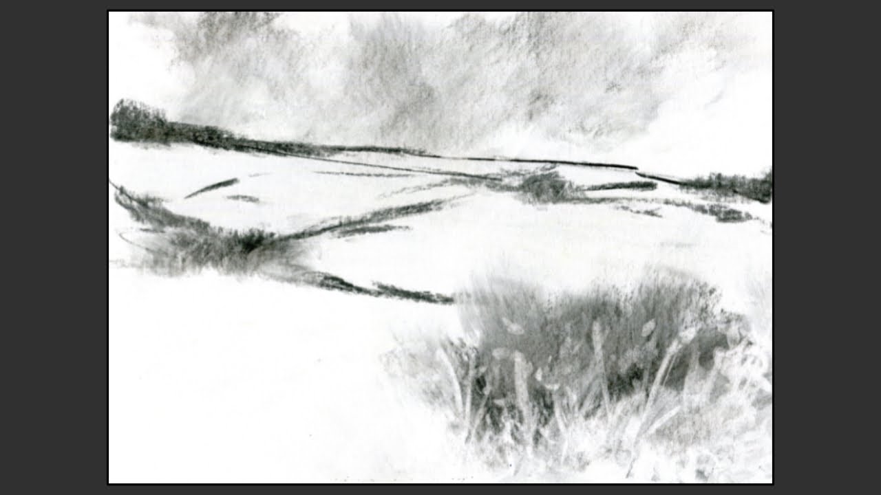 Landscape drawing tutorial - part one - YouTube