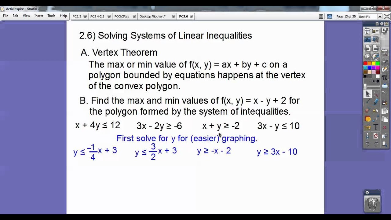 Solving Systems of Linear Inequalities - Section 2.6 - YouTube