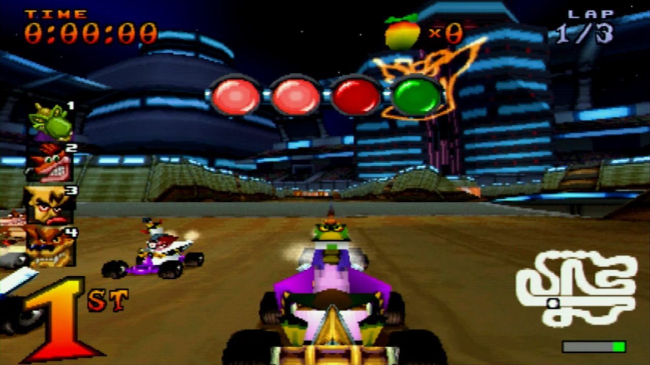 Crash Team Racing PS1 Komodo Joe Racing In Tiny Arena (Hard) - YouTube