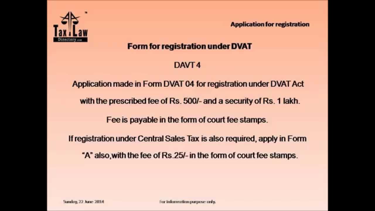 "Process of registration under DVAT" - YouTube