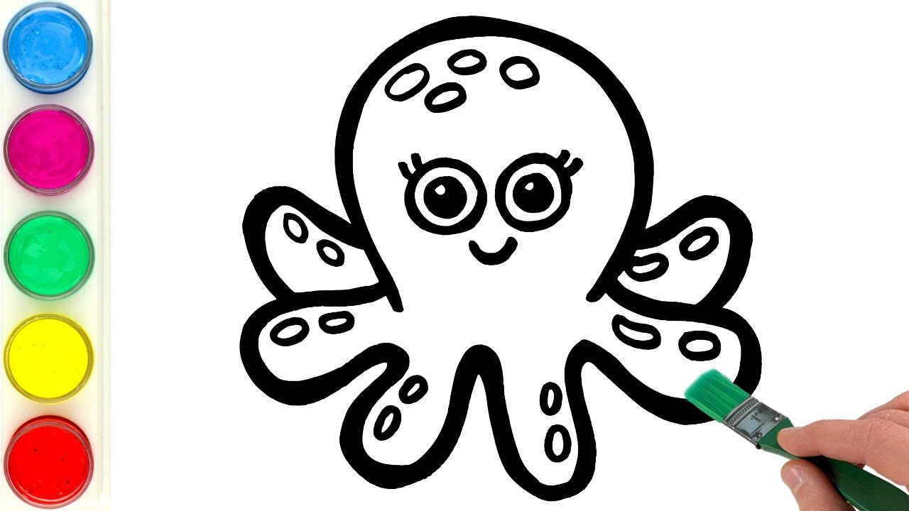 Bolalar uchun ahtapot rasmini chizish | Draw a picture of octopus for ...