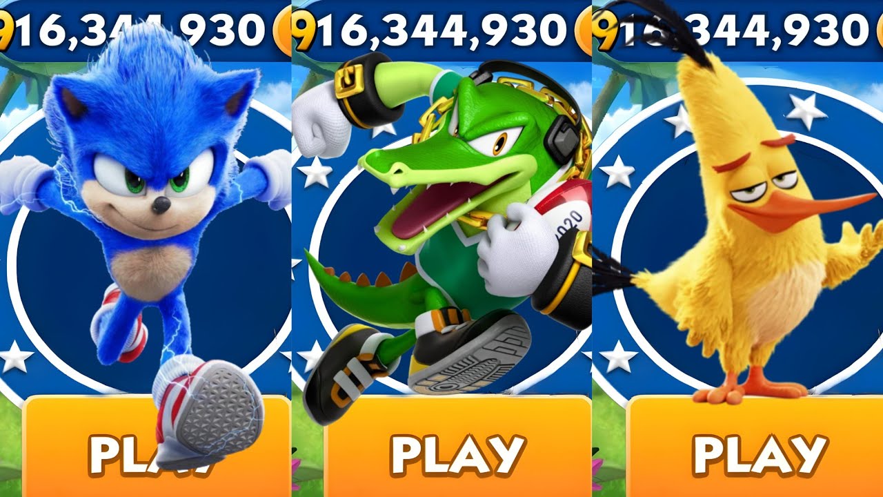 Sonic Dash - Movie Sonic vs Vector vs Chuck vs All Bosses - All ...