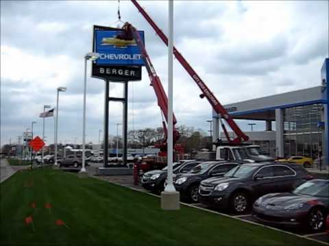 Berger Chevrolet Gets a New Sign - YouTube