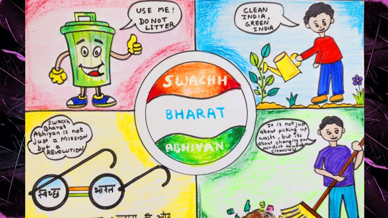 Swachh Bharat Abhiyan Drawing / Swachh Bharat Abhiyan Poster / Clean ...