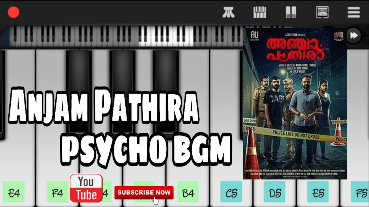 Anjam Pathira Psycho BGM അഞ്ചാം പാതിരാ Piano Tutorial Malayalam # ...