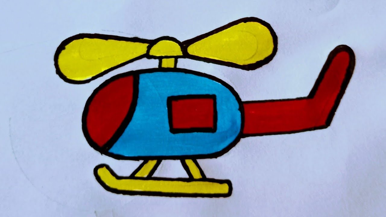 How to draw a helicopter for kids || Helicopter Drawing - YouTube