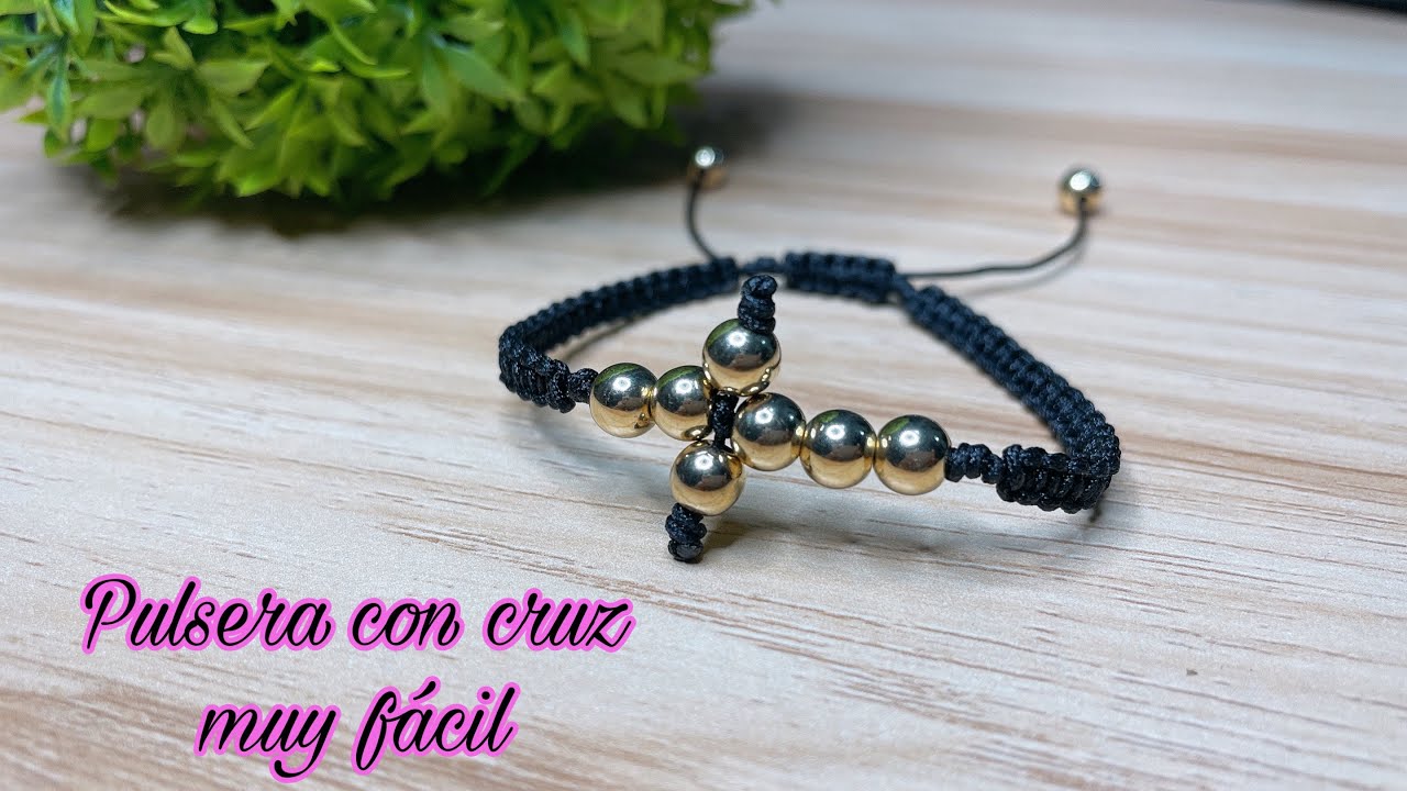 pulsera de hilo con cruz/ thread bracelet with cross - YouTube