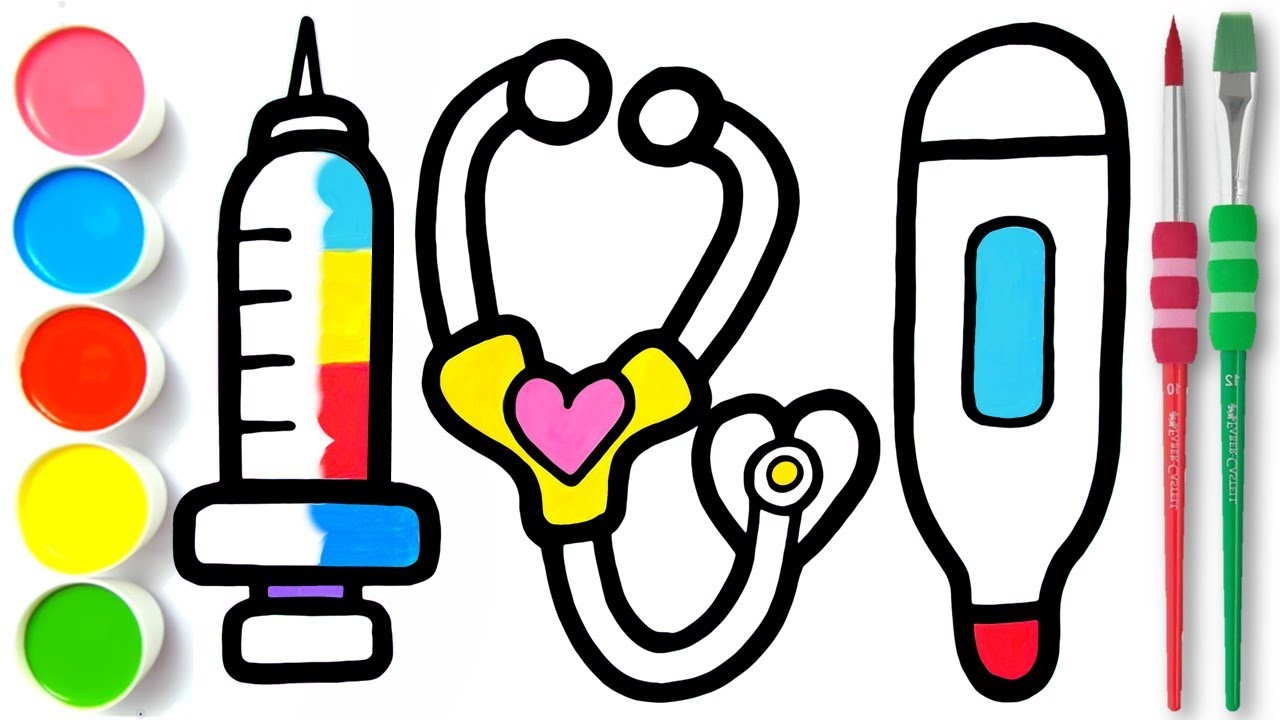 Easy Doctor Kit Drawing, Painting, Coloring for Toddlers & Kids - YouTube
