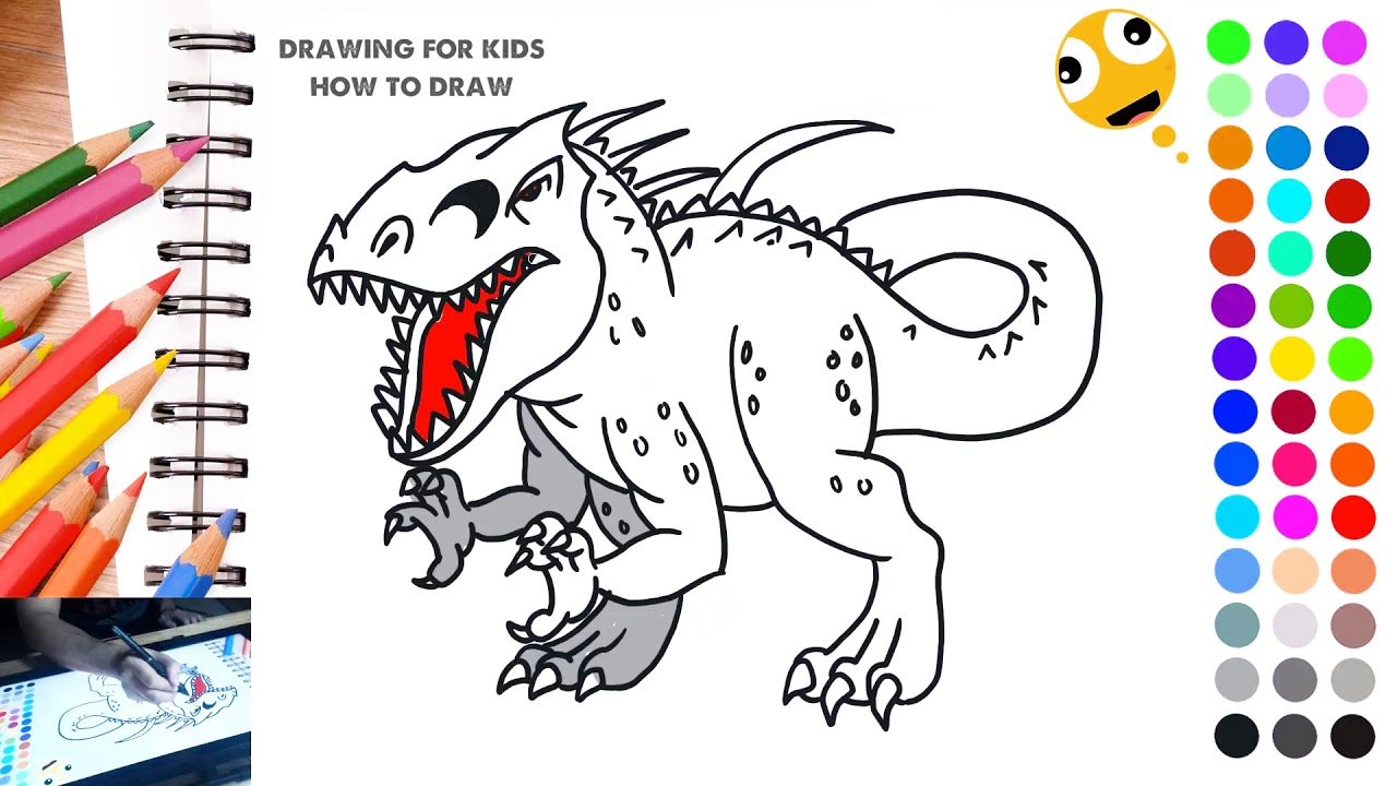 How to Draw Indominous Rex Jurassic World - YouTube