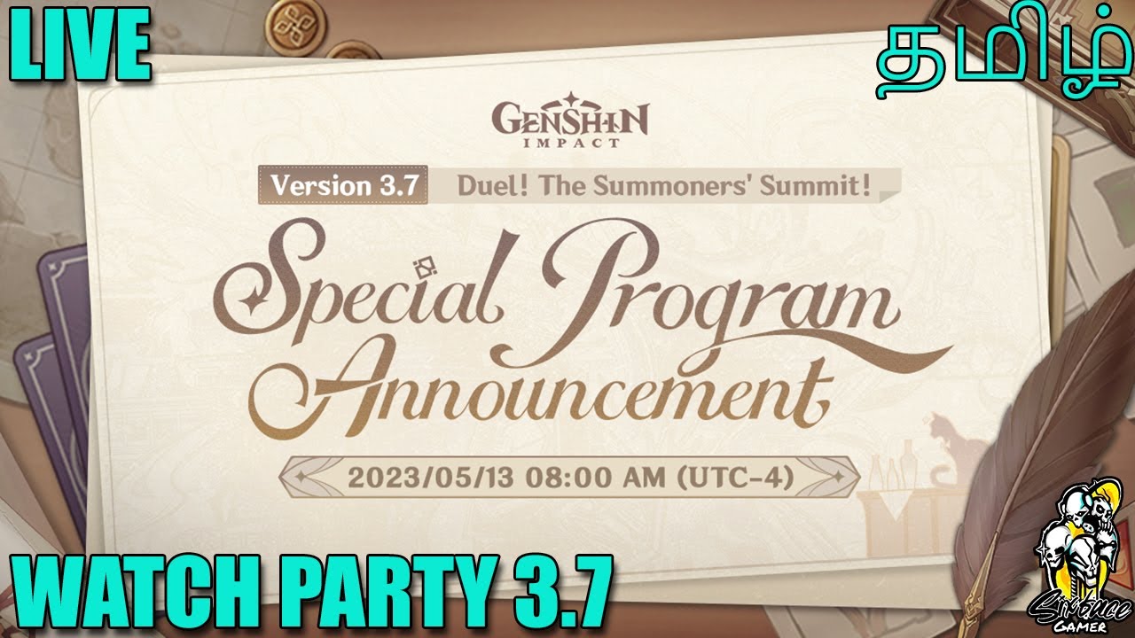 Genshin Impact V3.7 Special Program Watch Party Live Stream in தமிழில் ...