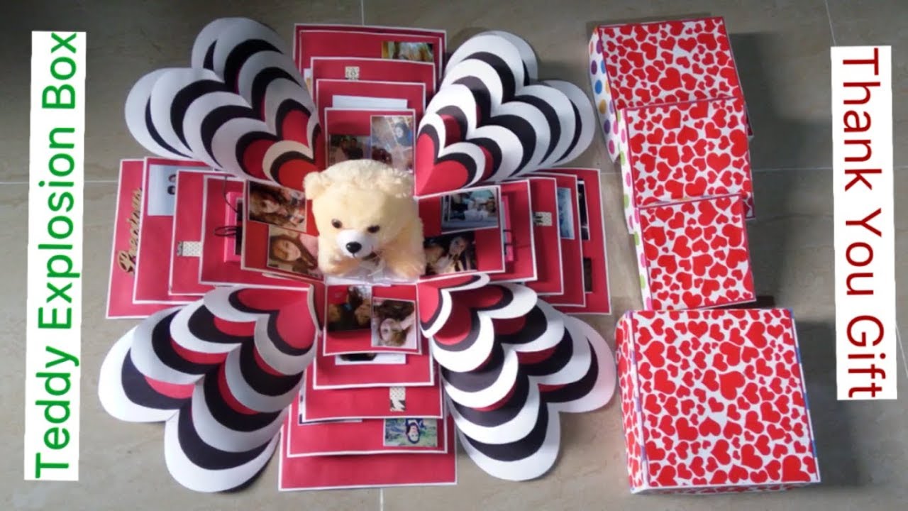 Teddy Bear I Explosion box for Boyfriend I Thank You Gift for ...