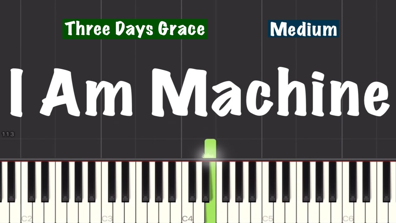 Three Days Grace - I Am Machine Piano Tutorial | Medium - YouTube