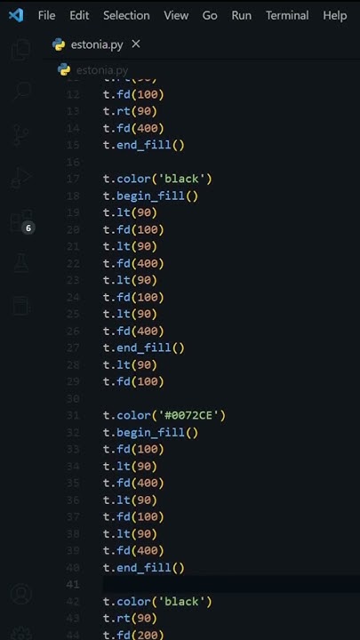 How to Draw Estonia Flag in Python Turtle Module #shorts #python # ...