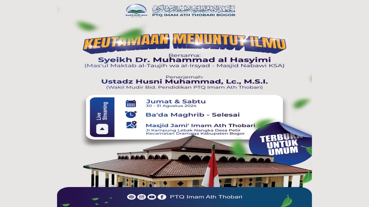 🔴 [LIVE] Syaikh Dr. Muhammad Al Hasyimi - Kewajiban Menuntut Ilmu - YouTube