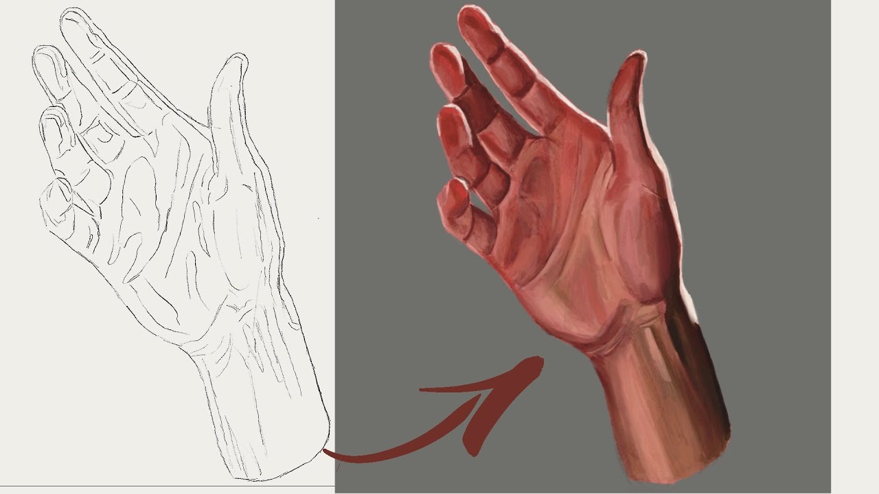 Learn with me how to paint hands digitally 🖌🤏 - YouTube