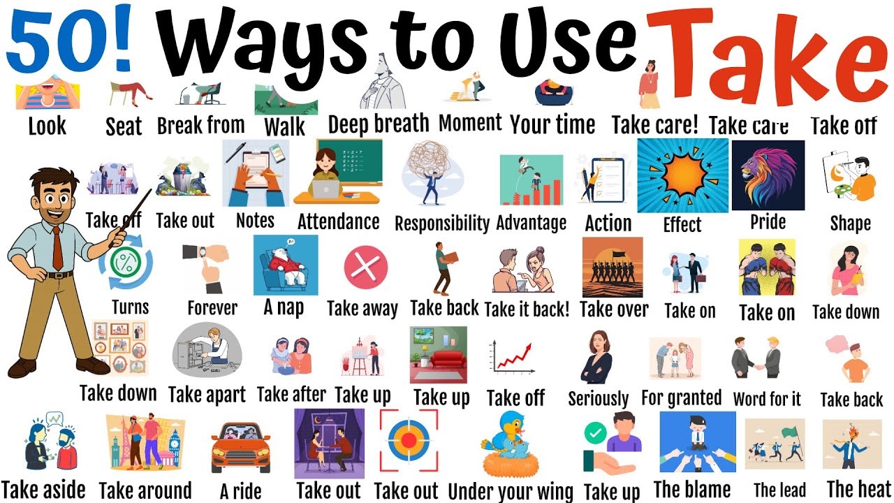 📚 How to Use the Verb Take - 50 Ways! #englishvocabulary - YouTube