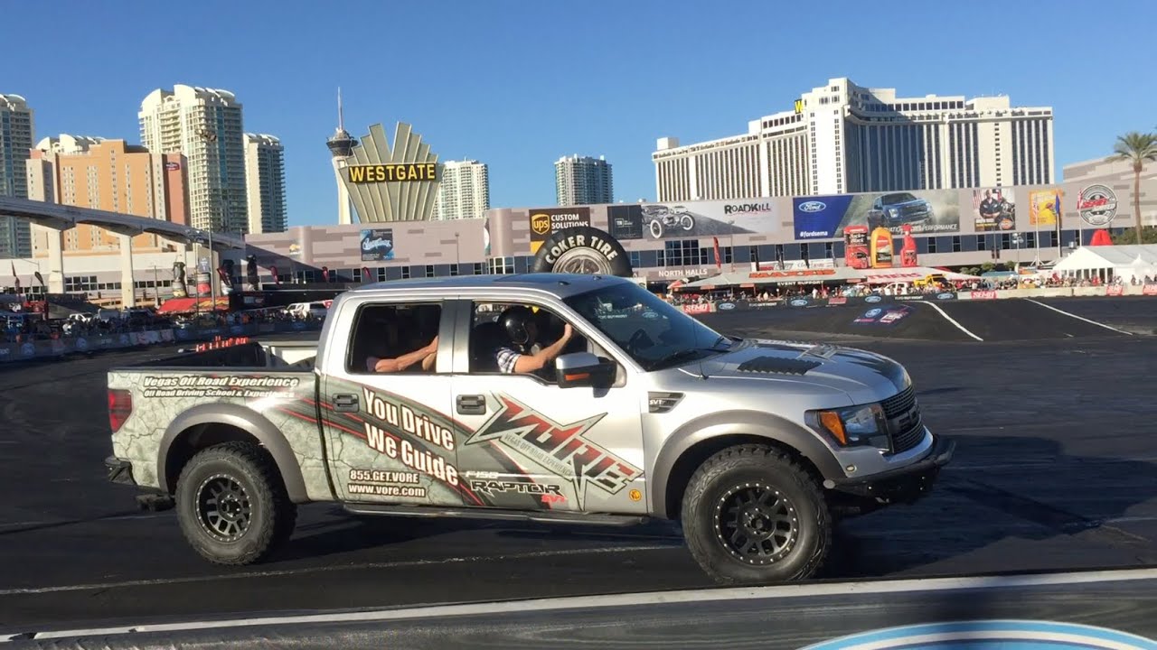 Drifting Fun at The Ford Test Track SEMA 2015 Las Vegas - YouTube